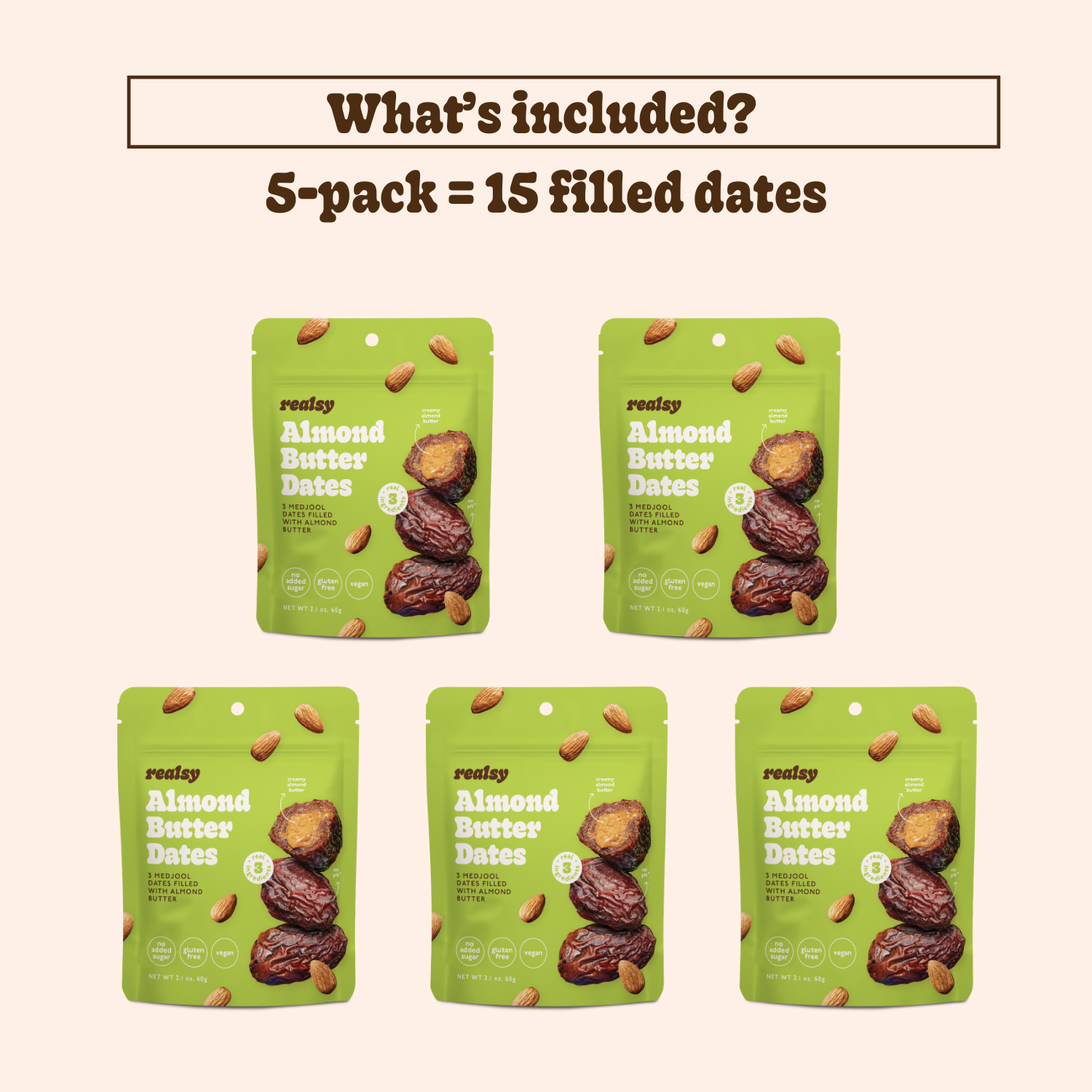 Almond Butter Dates | Snack Packs – realsy