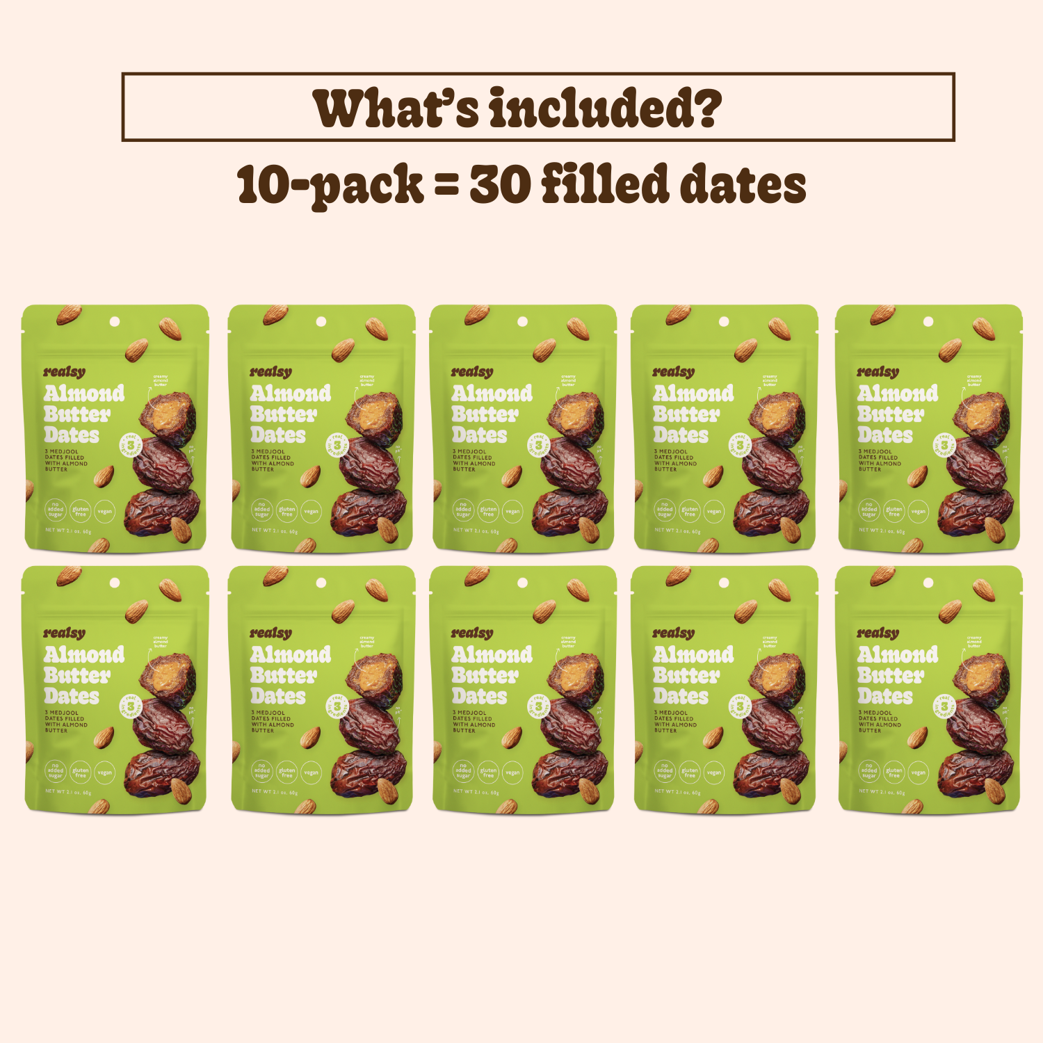 Almond Butter Dates | Snack Packs – realsy